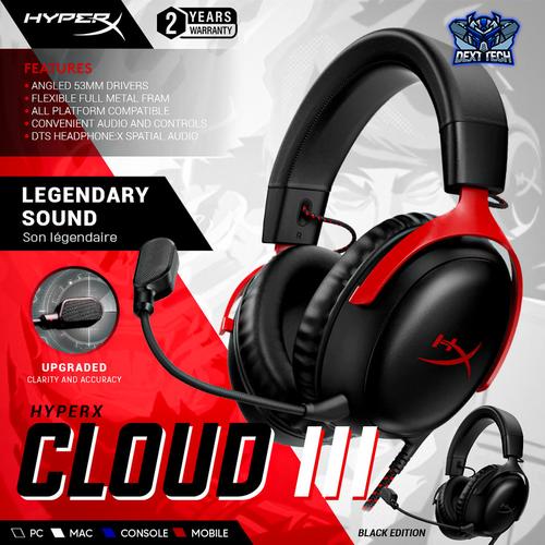 Promo HyperX Cloud III / Cloud 3 Wired 7.1 Surround DTS X Gaming Headset - Red Cicil 0% 3x ...