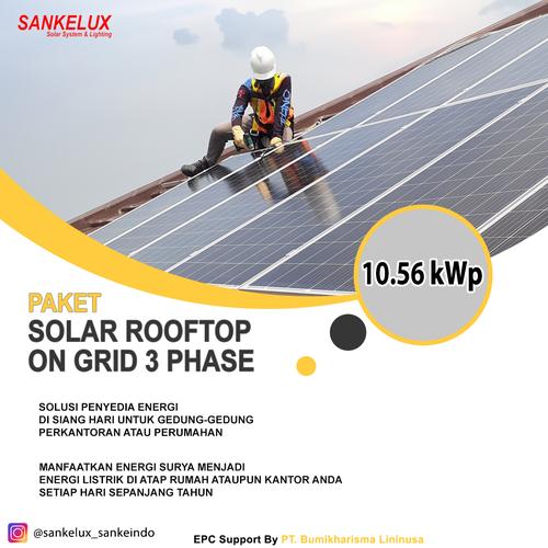 Jual PLTS Atap On Grid 10.56 kWp 3 Phase / PLTS Rooftop On Grid 10.56 ...