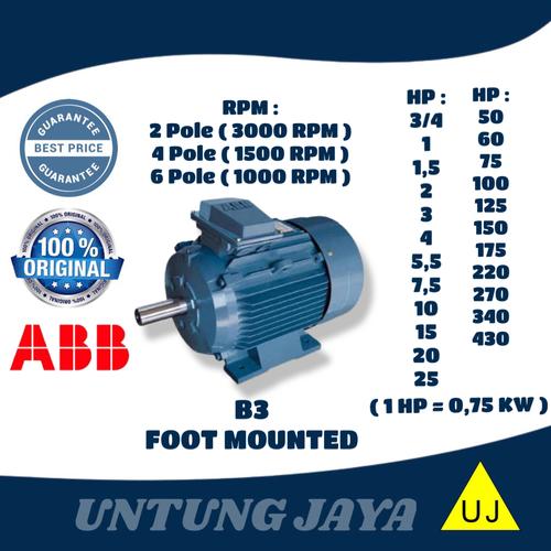 Jual ABB DINAMO ELEKTRO MOTOR 3 PHASE 40 HP 30 KW 6 POLE 1000 RPM - Kota Surabaya ...