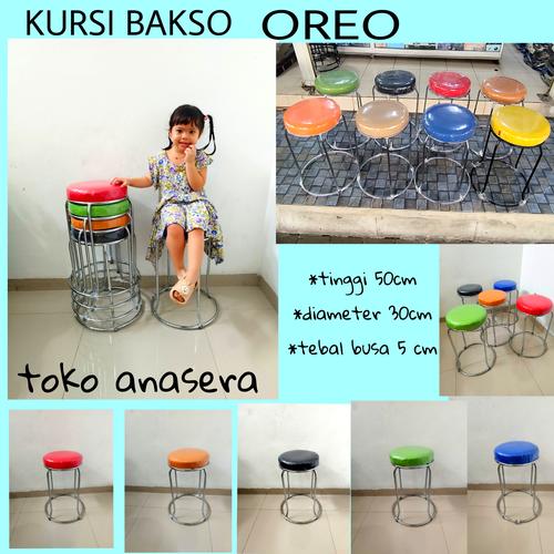 Jual BANGKU OREO BANGKU BULAT KURSI CAFE - stainles hitam - Kota ...