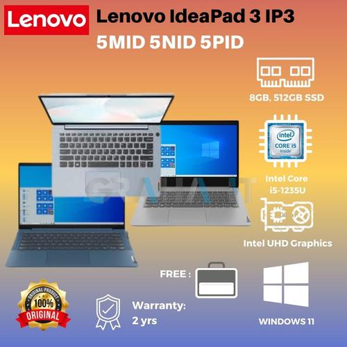 Promo Lenovo IdeaPad 3 IP3 5MID 5NID 5PID 8GB 512GB SSD W11 OHS 14" BACKLIT - GREY Cicil 0% 3x ...