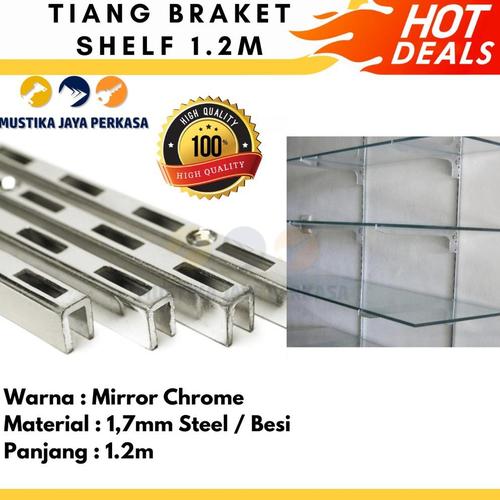 Jual Tiang Bracket Kaca 1,2 m / 120 cm Rak Besi Display Papan Breket ...