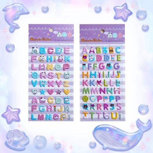 Jual Gambar Tempel Sticker Timbul Stiker Anak Karakter Huruf Alphabet ...