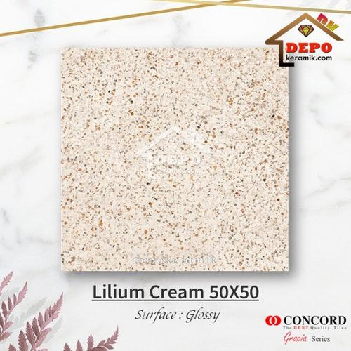 Jual Concord Lilium Cream 50x50 Kw1 Keramik Lantai Kilap Motif Terrazo ...