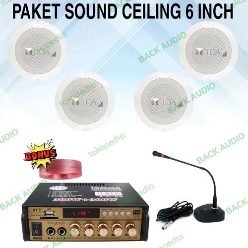 Jual PAKET SOUND SYSTEM 4 SPEAKER CEILING WITH MIC MEJA PAKET PANGGILAN ...