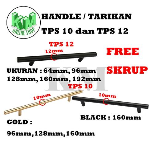 Jual Handle Bulat TPS-10,TPS-12 Gold & Hitam Tarikan Minimalis Laci ...