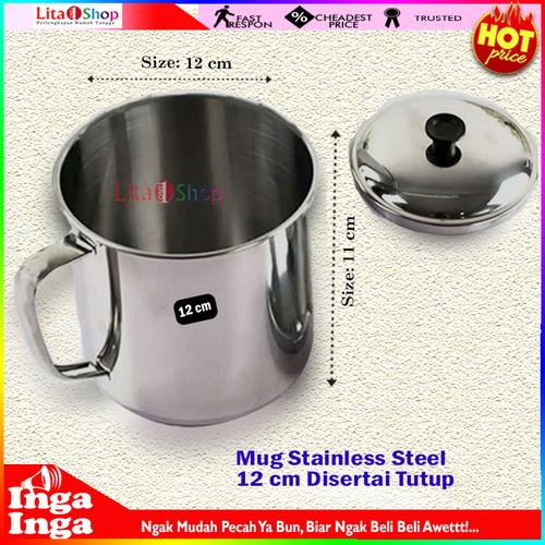 Jual Muk Kopi Teh serbaguna 12 Cm / Gelas cangkir stainless mug - Kota ...