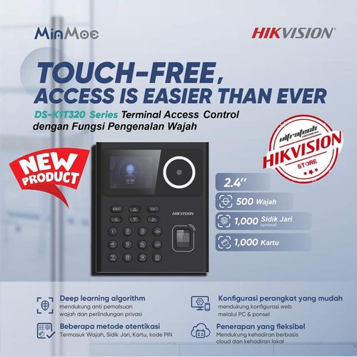 Jual HIKVISION DS-K1T320EFX/MFX AKSES KONTROL PINTU WAJAH SIDIK JARI KARTU - UNIT + PASANG ...