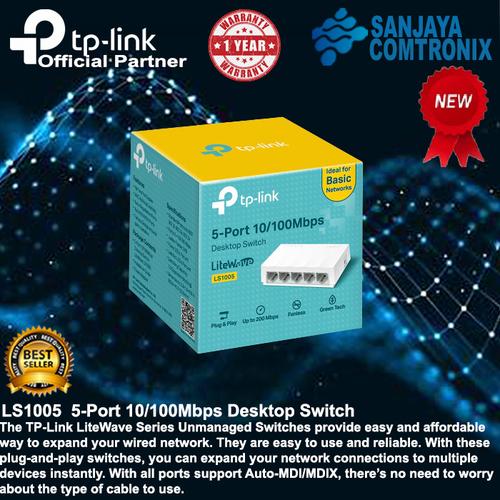 Jual TP-Link LS1005 5-Port 10/100Mbps Desktop Network Switch - Jakarta ...