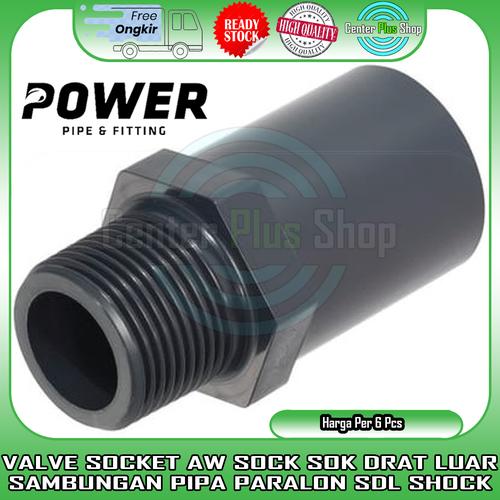 Jual 6 Pcs SDL 2" inch Aw Sok Drat Luar 3" PVC Valve Socket Sock Shock ...