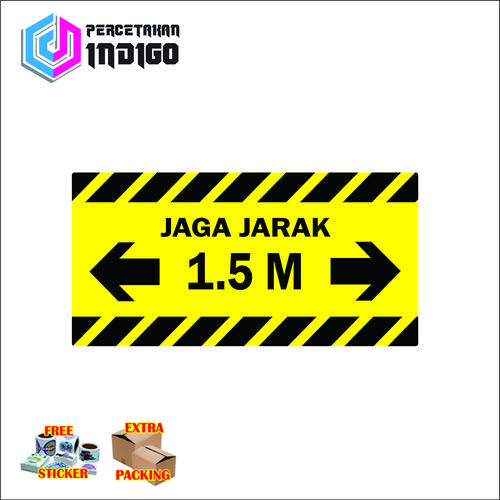 Jual plat alumunium rambu rambu jaga jarak 1.5 m - Kab. Bekasi ...