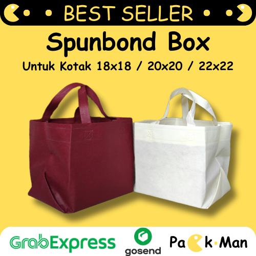 Jual Tas Spunbond Goodie Bag utk Nasi Box ukuran 18x18 / 20x20 / 22x22 - Biru BCA, 18x18x26 ...