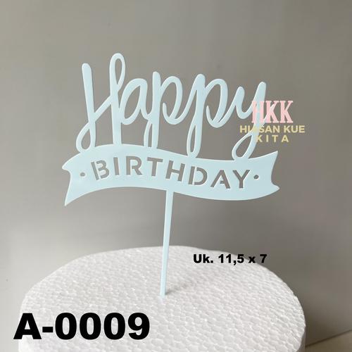 Jual Cake Topper HBD / Topper Kue Happy Birthday Latin Warna Biru Muda ...