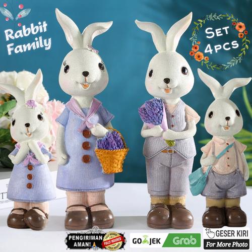 Jual Patung Kelinci Lucu Pajangan Keluarga Kelinci Rabbit Family ...