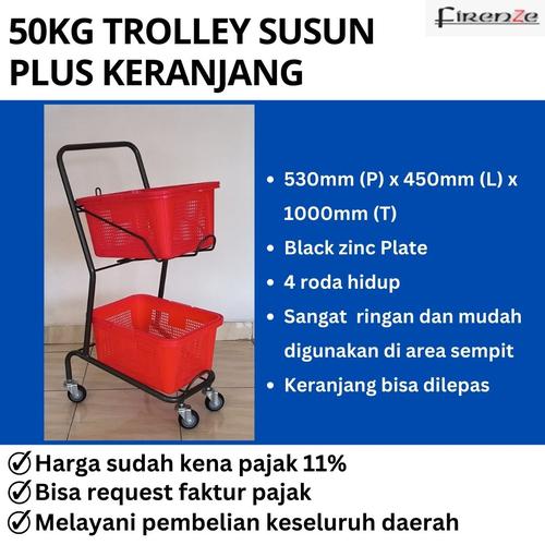 Jual Shopping Trolley Firenze / Trolley Belanja / Troli belanja - 50 Kg ...
