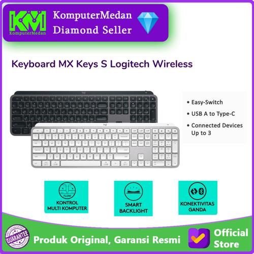 Promo Keyboard MX Keys S Logitech Wireless Keyboard - Pale Grey Cicil 0 ...