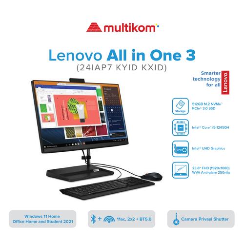 Promo PC AIO LENOVO 3 24IAP7 KYiD KXiD i5-12450H 8GB 512SSD W11 OHS ...