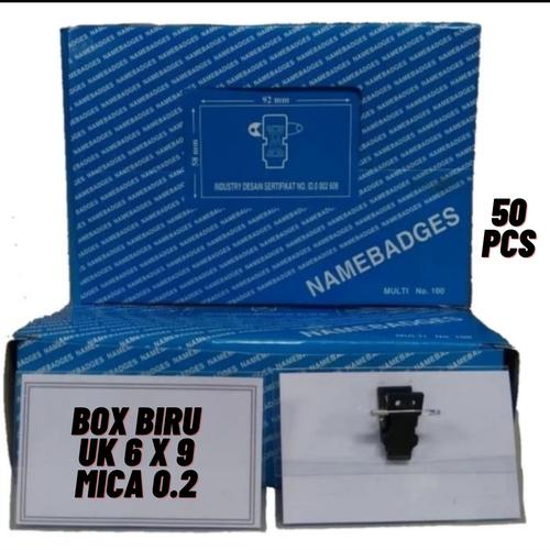 Jual Nametag NameBadges ID Card MULTI Biru no 100 50 Pcs Name Tag 6 x 9 ...