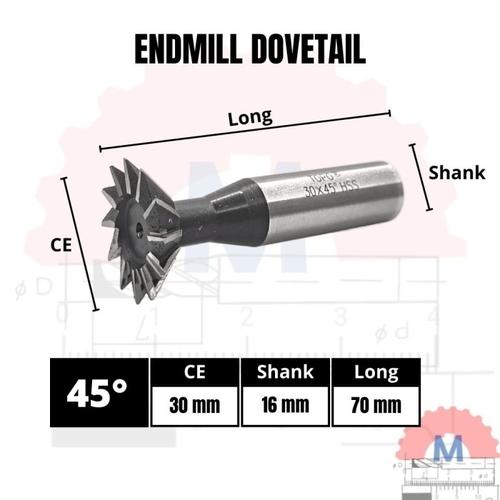 Promo Dovetail End mill 45degree 45 derajat endmill ekor burung ...