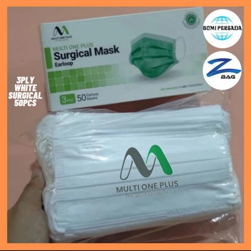Jual masker earloop putih multi one plus premium 3ply kemenkes isi ...