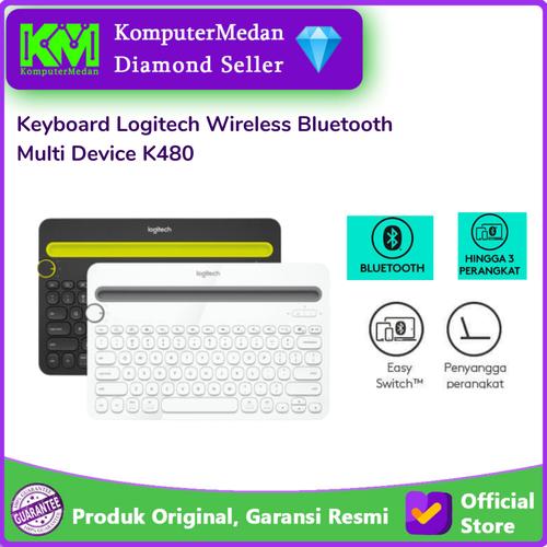 Promo Keyboard Logitech Wireless Multi Device K480 Black/White - Putih ...