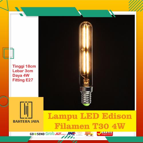 Jual Lampu LED Filamen Edison Tabung T30 4W Lampu Cafe Vintage Kuning ...