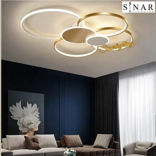 Jual Lampu plafon minimalis LED bulat 3 warna cahaya 3984 - Hitam ...