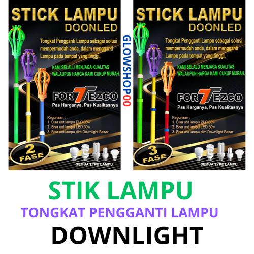 Jual Stik Lampu Tongkat Pengganti Pasang Lampu Downlight 8 Jari 2M 3M ...