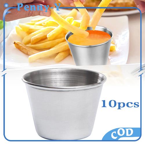 Jual 10pcs Condiment Sauce Cup 304 Stainless Steel Hot Pot Dipping Bowl ...