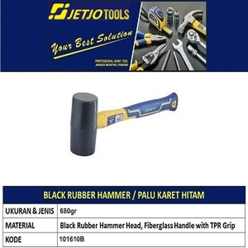 Jual Palu Karet Hitam 680gr JETJO TOOLS 101610B / Black Rubber Hammer ...