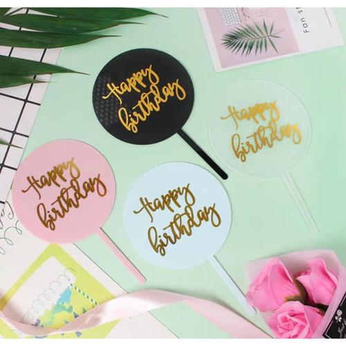 Jual CTA22 Topper Acrylic Bulat Tulisan Birthday Dekorasi Kue Ulang ...