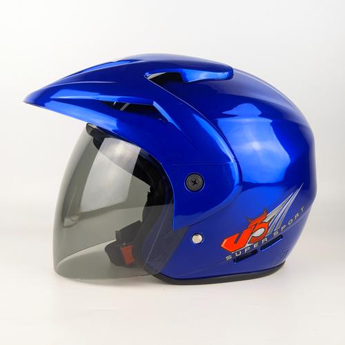 Jual Helm Motor Half Face Dewasa SNI Tiger Helmet Titanium Hitam Black ...
