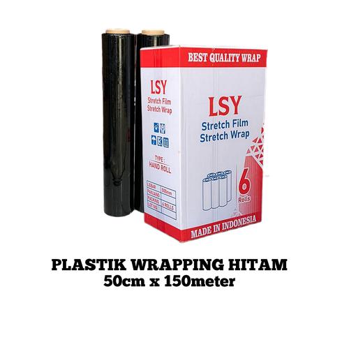 Promo plastik wrapping stretch film LSY TAPE 50cm x 150meter hitam ...