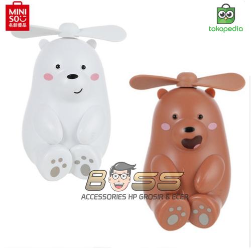 Jual MINISO Kipas Kami Bare Bears Mini Fan We Bare Bears 2625 2626 ...