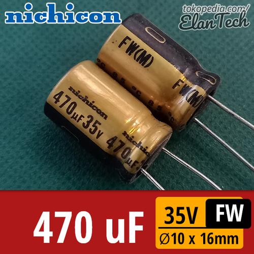 Jual Elco 470uF 35V Nichicon FW Gold Kapasitor 470 uF Capacitor ...