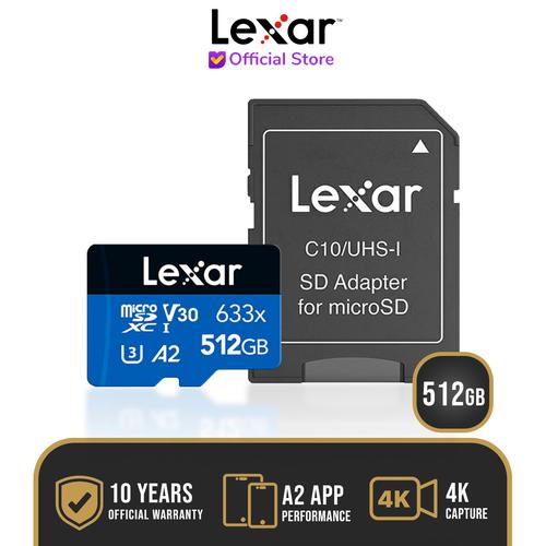 Promo Lexar High Performance 633x MicroSDXC UHS-I A2 V30 512GB - micro ...