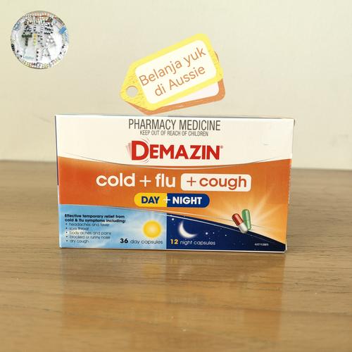 Jual DEMAZIN Cold + Flu + Cough DAY+NIGHT 48 Capsules - Made in ...