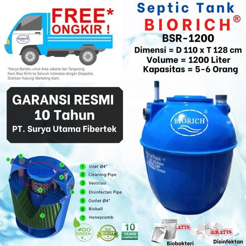 Jual Septic tank bio, septic tank, Biotank, BIOTECH, Biofil 1200 Liter ...