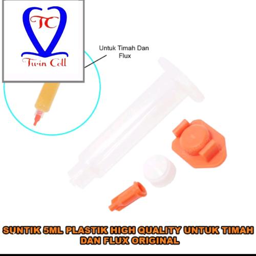Jual SUNTIK 5ML PLASTIK HIGH QUALITY UNTUK TIMAH DAN FLUX ORIGINAL ...