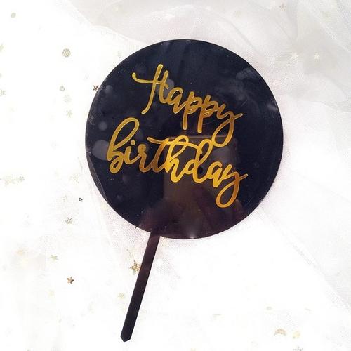 Jual CTA22 Topper Acrylic Bulat Tulisan Birthday Dekorasi Kue Ulang ...