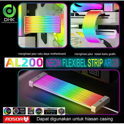Jual COOLMOON Aosor AL200 Neon Strip ARGB Sinkron - AL200 HITAM ...