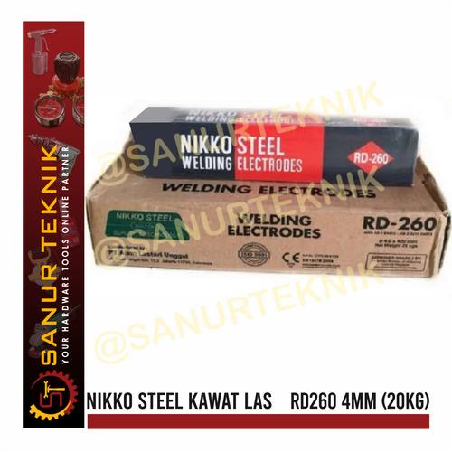 Jual NIKKO STEEL Welding Electrode Kawat Las RD 260 RD260 4mm 4 mm 20KG ...