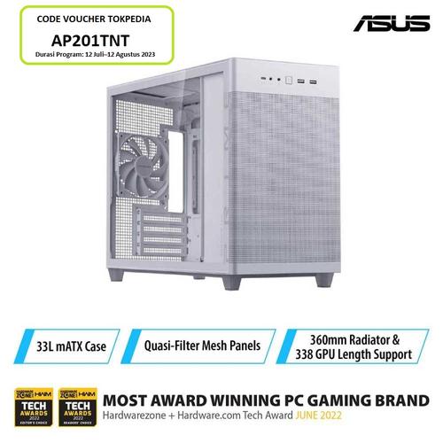 Promo ASUS Prime AP201 Tempered Glass Micro ATX Case - White Cicil 0% ...