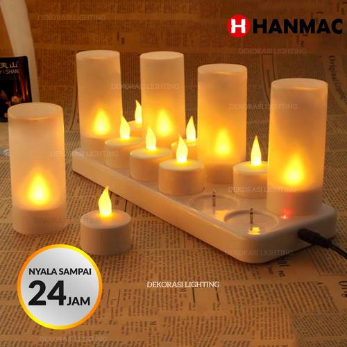 Jual Lampu lilin led charger elektrik lampu tidur lampu bar hias pesta ...