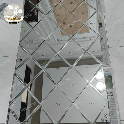 Jual kaca cermin moulding set ukuran 100cm x 150cm + bevel 1cm tebal ...