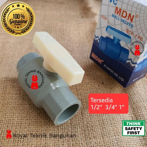 Jual MDN Ball Valve PVC 1/2” inch Taiwan Model/ Stop Kran Paralon/ Keran - Jakarta Barat - Royal ...