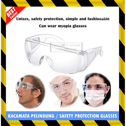 Jual KACAMATA SAFETY APD GOOGLE ANTI VIRUS GLASSES BENING TRANSPARANT ...