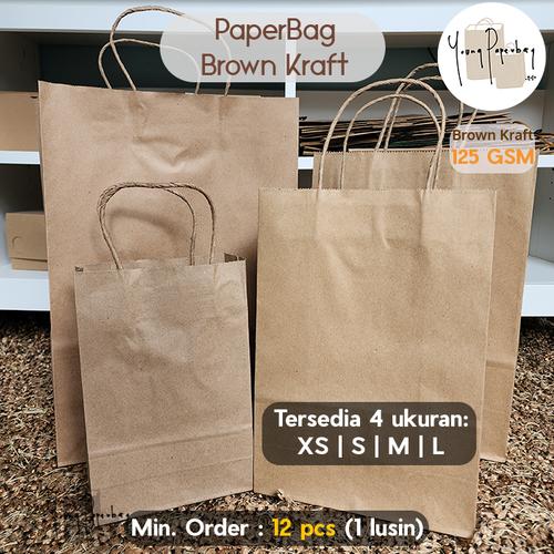 Jual Paper Bag/Tas Kertas Paperbag Polos Kraft Coklat XS | S | M | L ...
