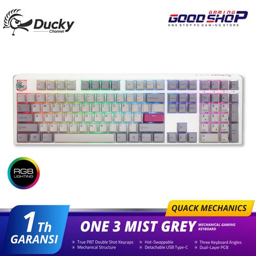 Jual DUCKY ONE 3 MIST GREY DOUBLE SHOT PBT QUACK MECHANICAL KEYBOARD ...