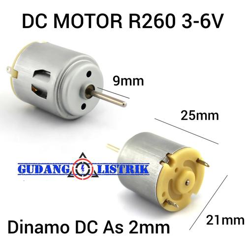 Jual Dinamo Motor DC 3-6V Brushed R260 High Speed As 2mm - Kota ...